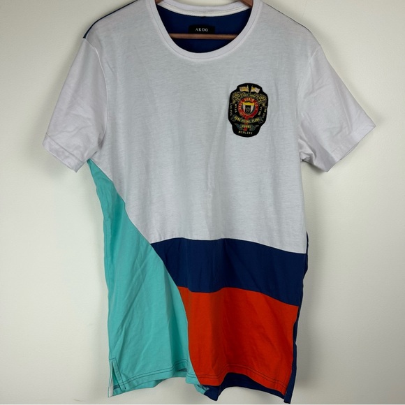 Akoo | Shirts | Akoo Mens Vintage Color Block Tshirt With Akoo Crest Sz ...